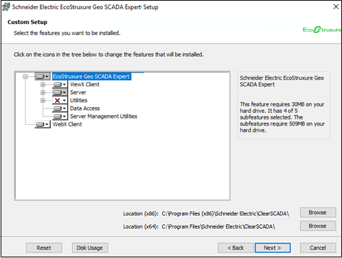 Geo SCADA Expert Installation Guide - Custom Setup (Installing Geo SCADA Expert)
